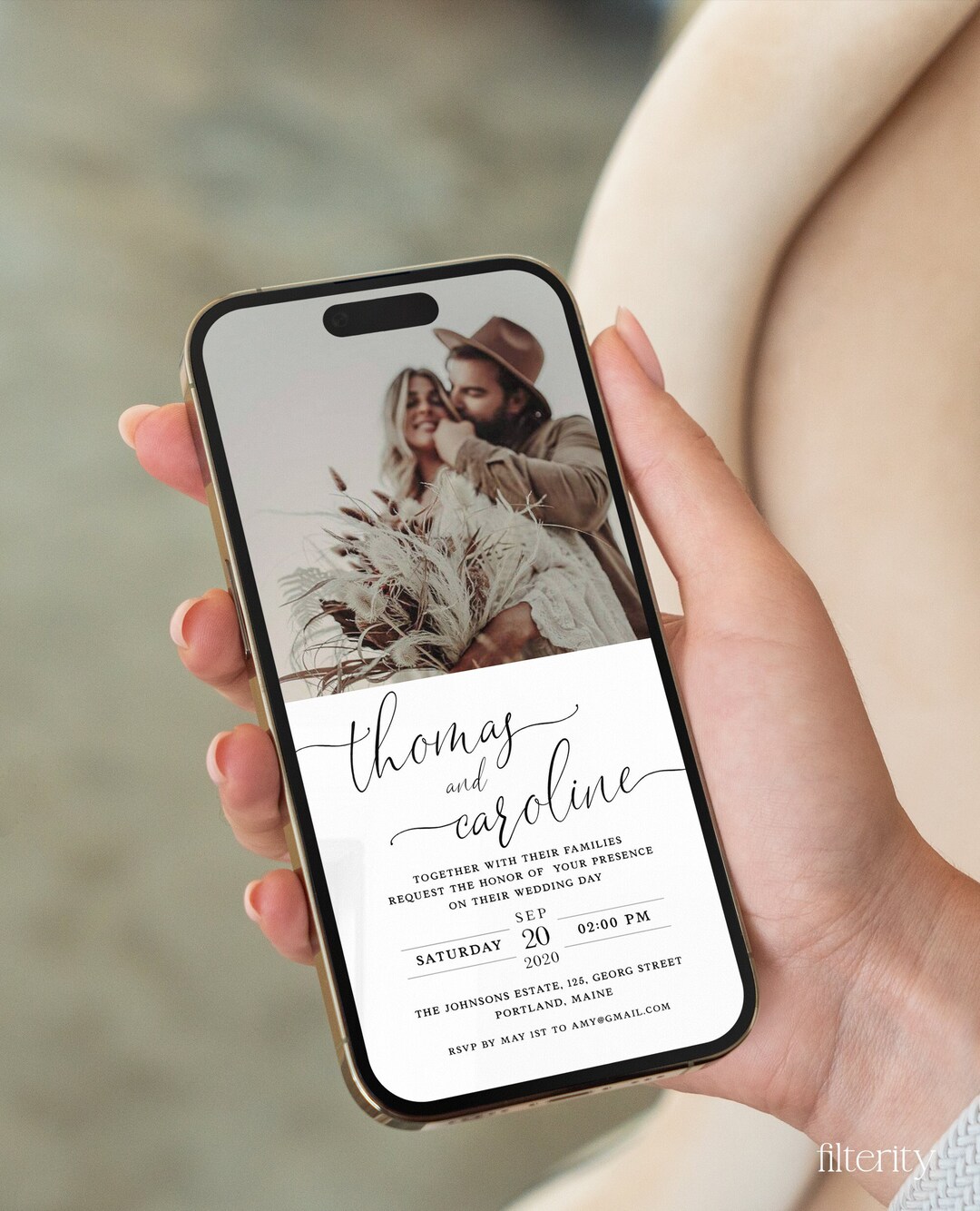 Wedding Invitation Digital, Electronic Invitation Template, Wedding ...