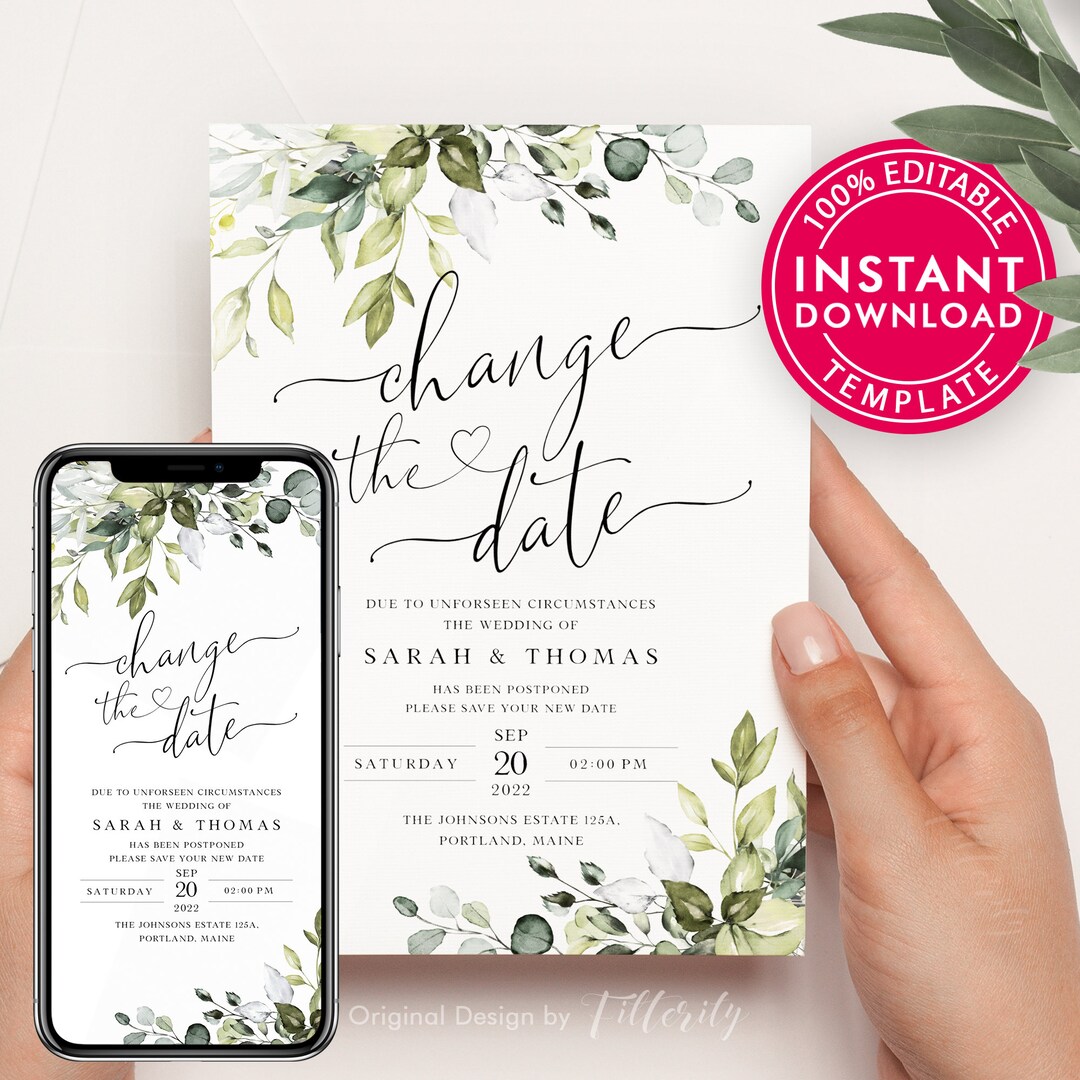 Change the Date, Save the Date, Change the Date Template, Save the Date ...