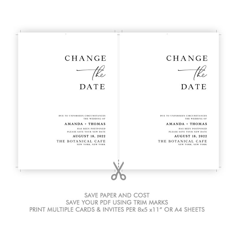 Change The Date Save The Date Change The Date Template Save | Etsy