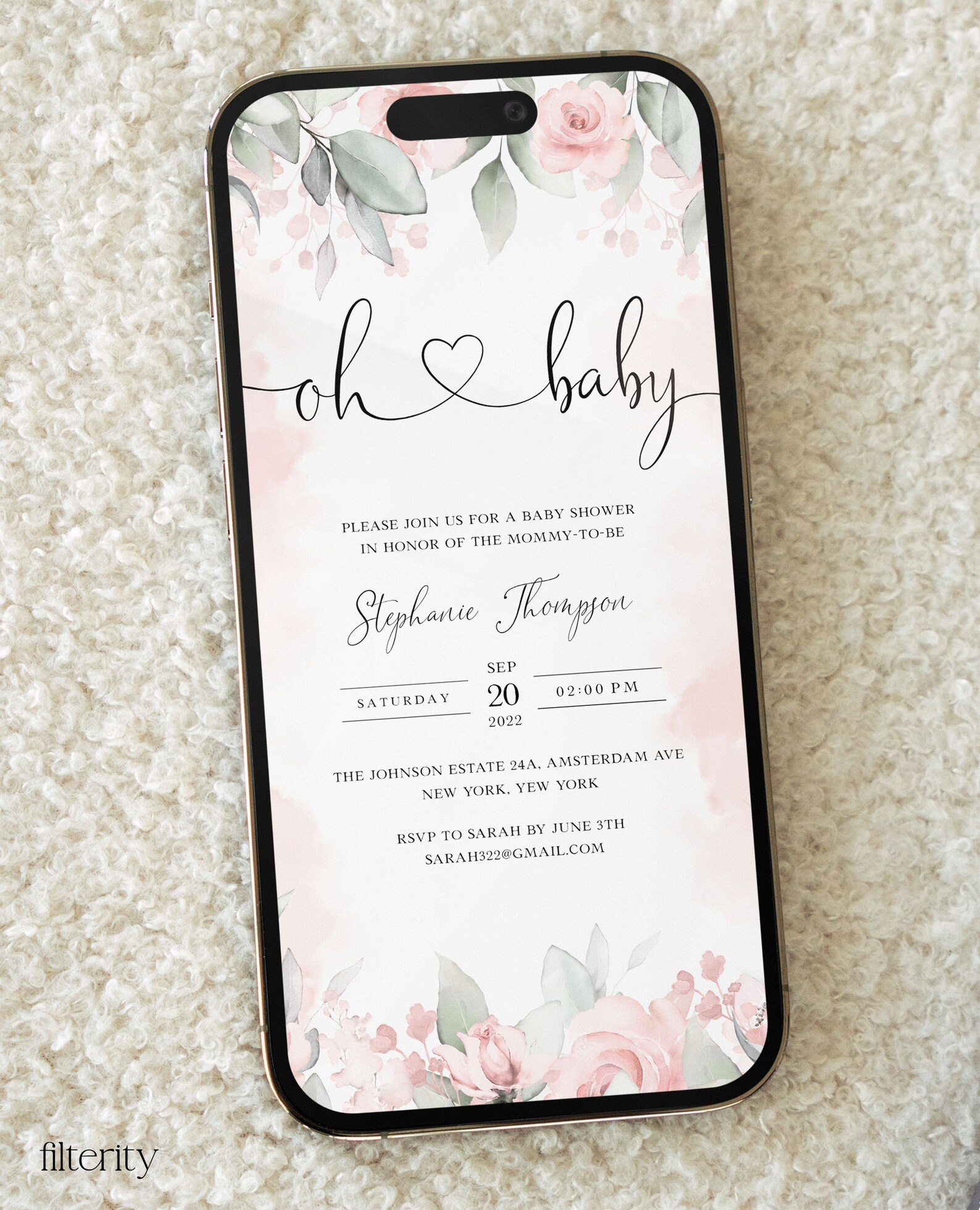 Baby Shower Invitation Digital Electronic Invitation - Etsy