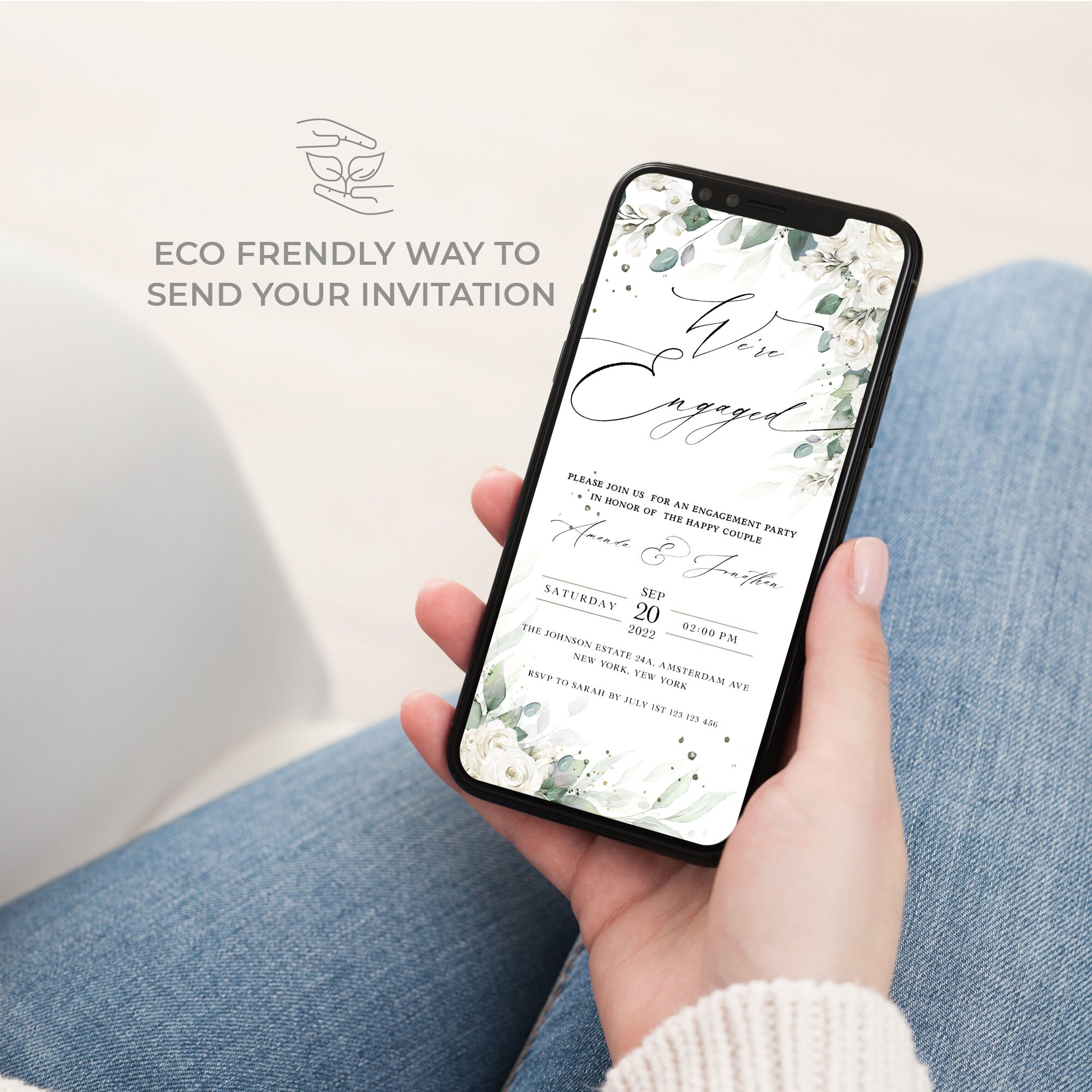 Electronic Engagement Invitation Engagement Invitation - Etsy