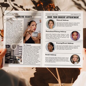 Beauty Salon Newspaper Template Editable on Canva, Business Newspaper ...
