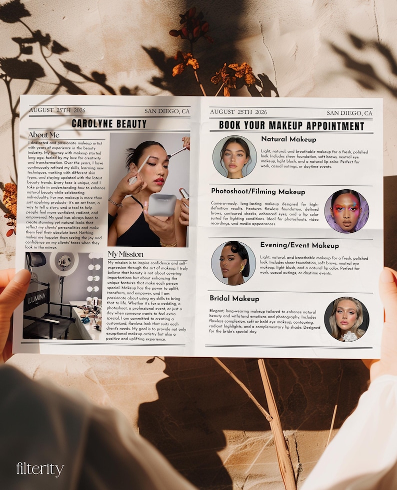 Beauty Salon Newspaper Template Editable on Canva, Business Newspaper ...