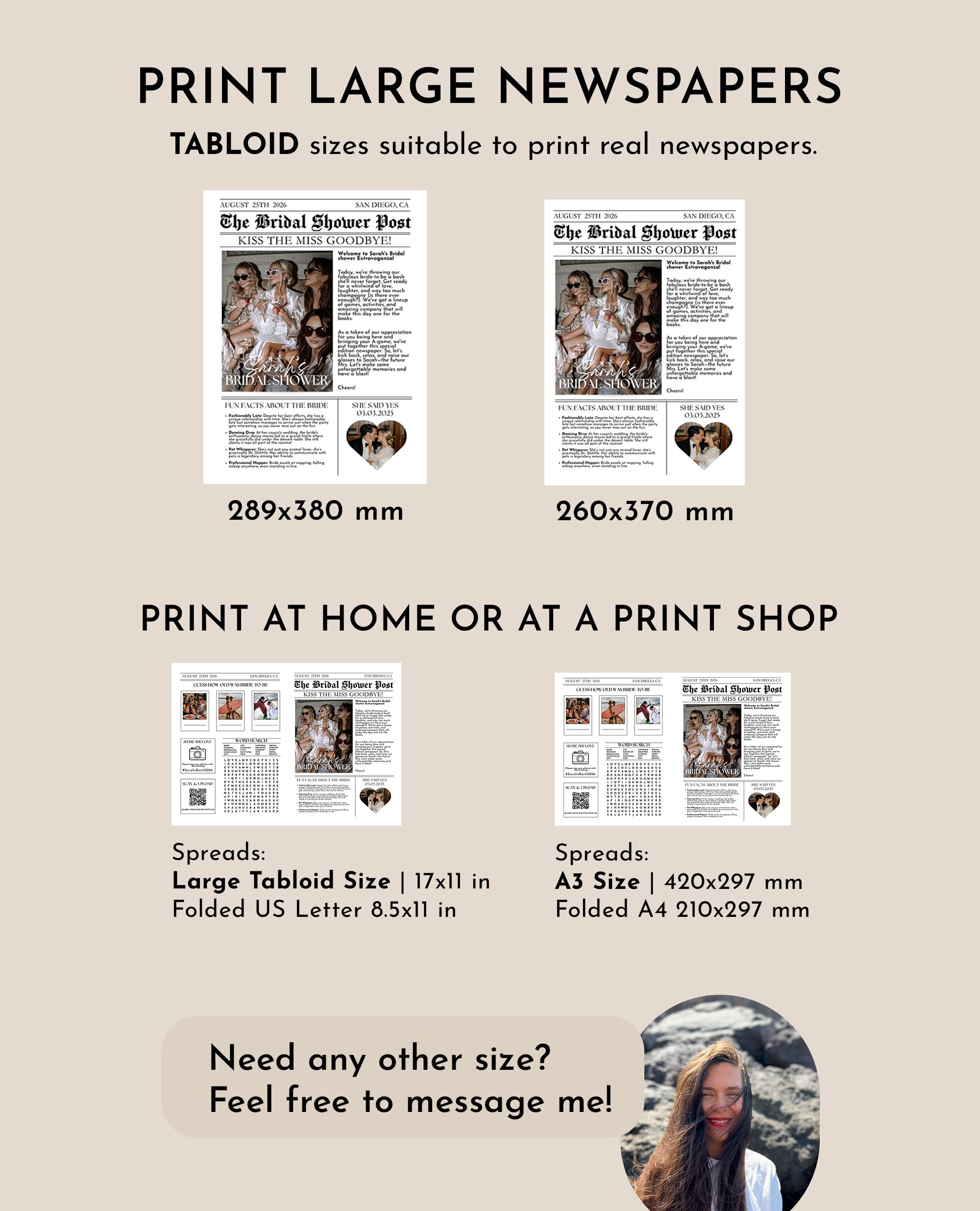 Bridal Shower Newspaper Template With Games, Bridal Shower Newspaper ...