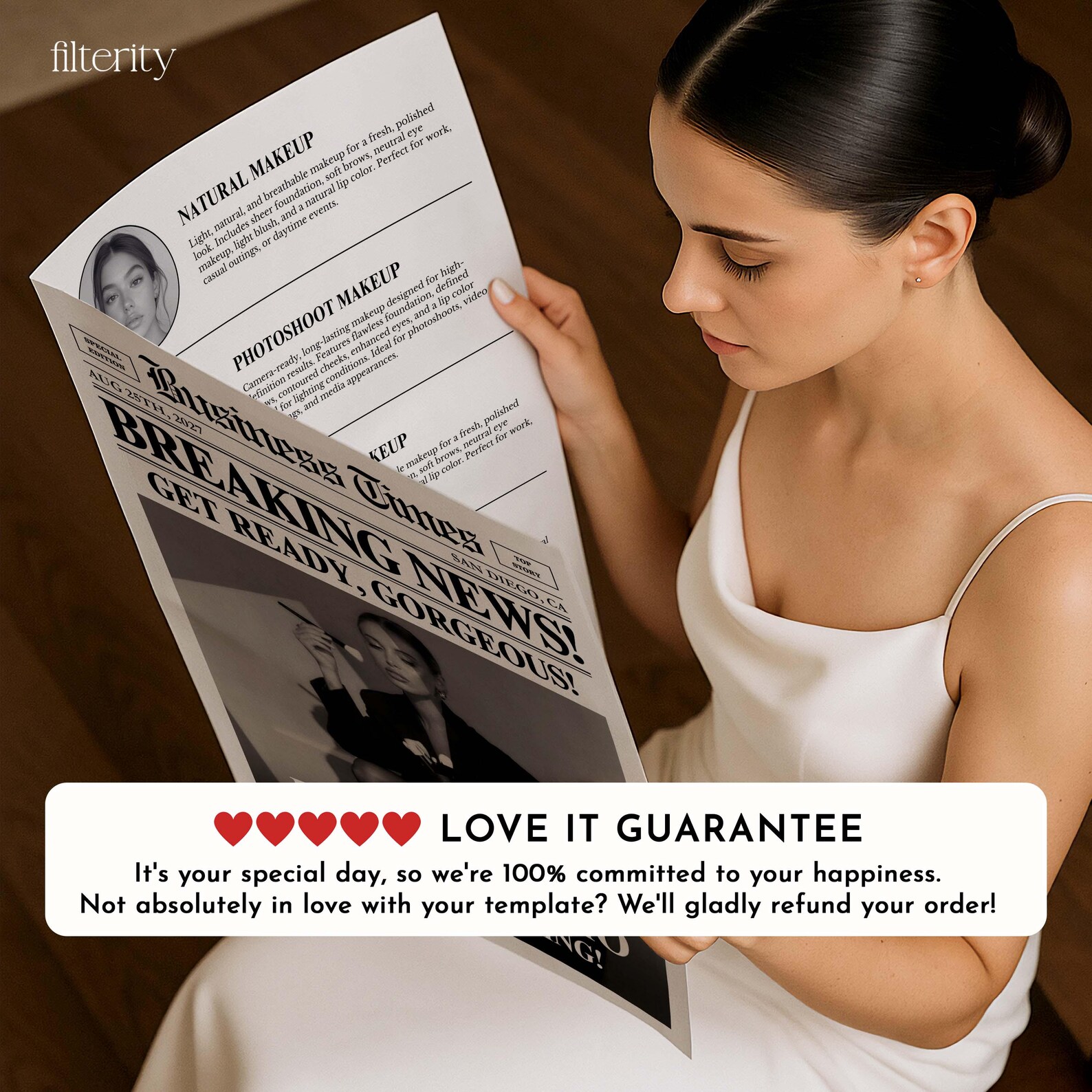 Beauty Salon Newspaper Template Editable on Canva, Business Newspaper ...