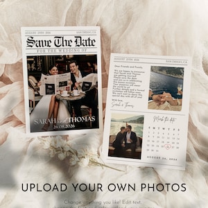 Save the Date Template Newspaper Design, Save the Date Printable, Photo ...