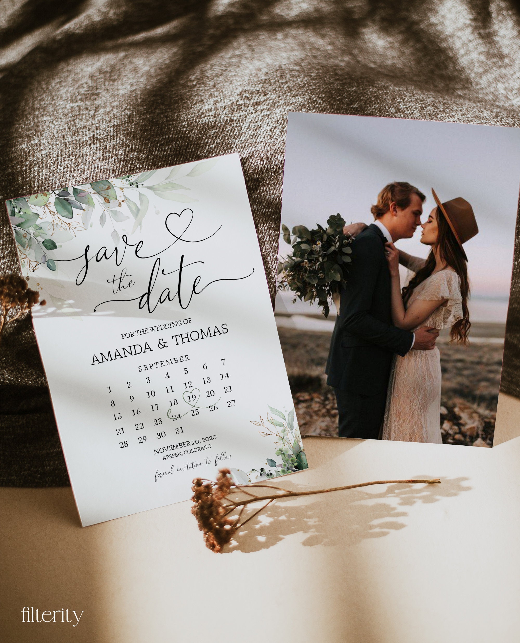 Save the Date Calendar Save the Date Template With Photo - Etsy Australia