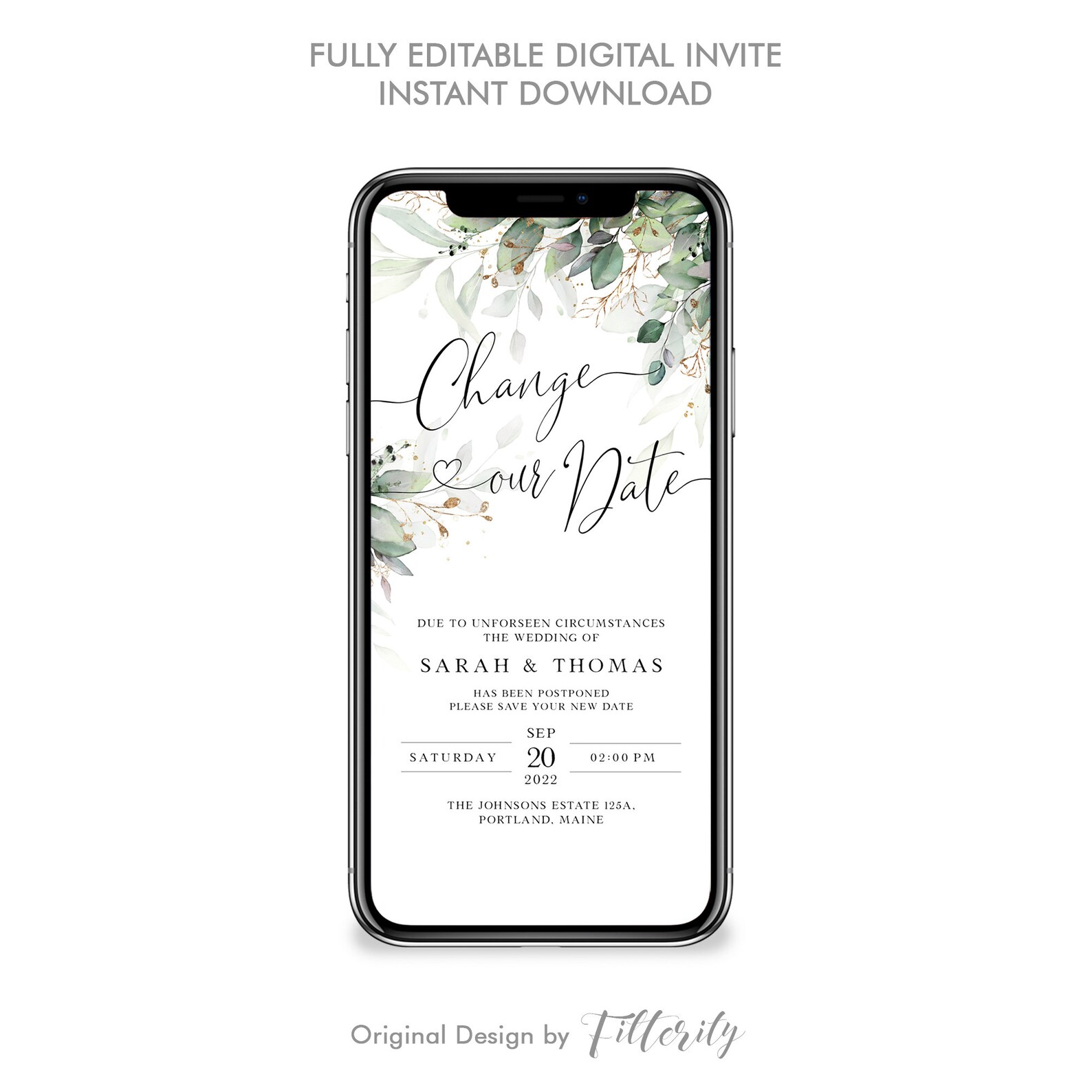 Change the Date Save the Date Change the Date Template Save | Etsy