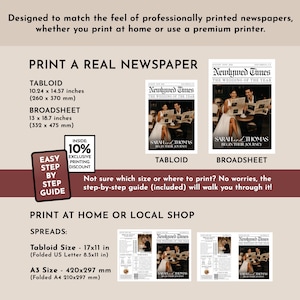 Newspaper Wedding Program Template - Order of Service, Wedding Day ...