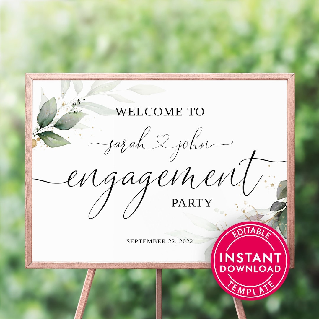 Engagement Welcome Sign , Engagement Party Welcome Sign, Engagement ...