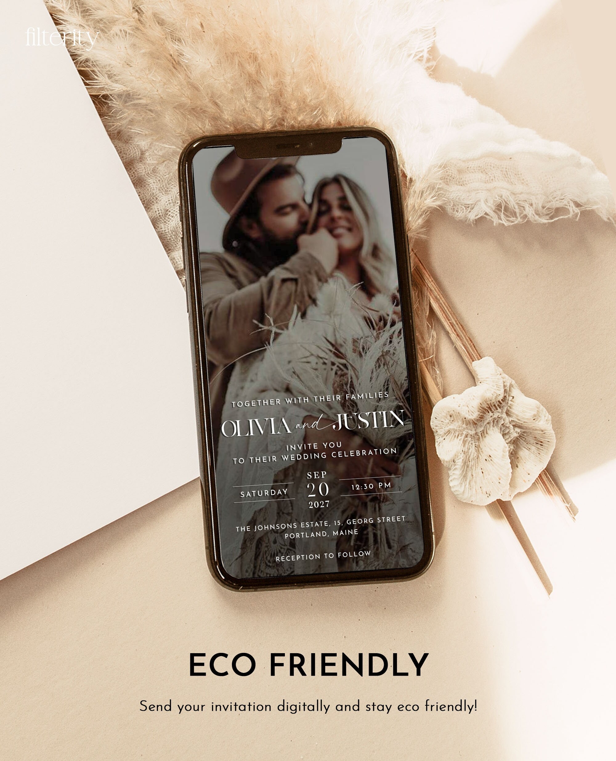 Digital Wedding Invitation Template Electronic Wedding - Etsy