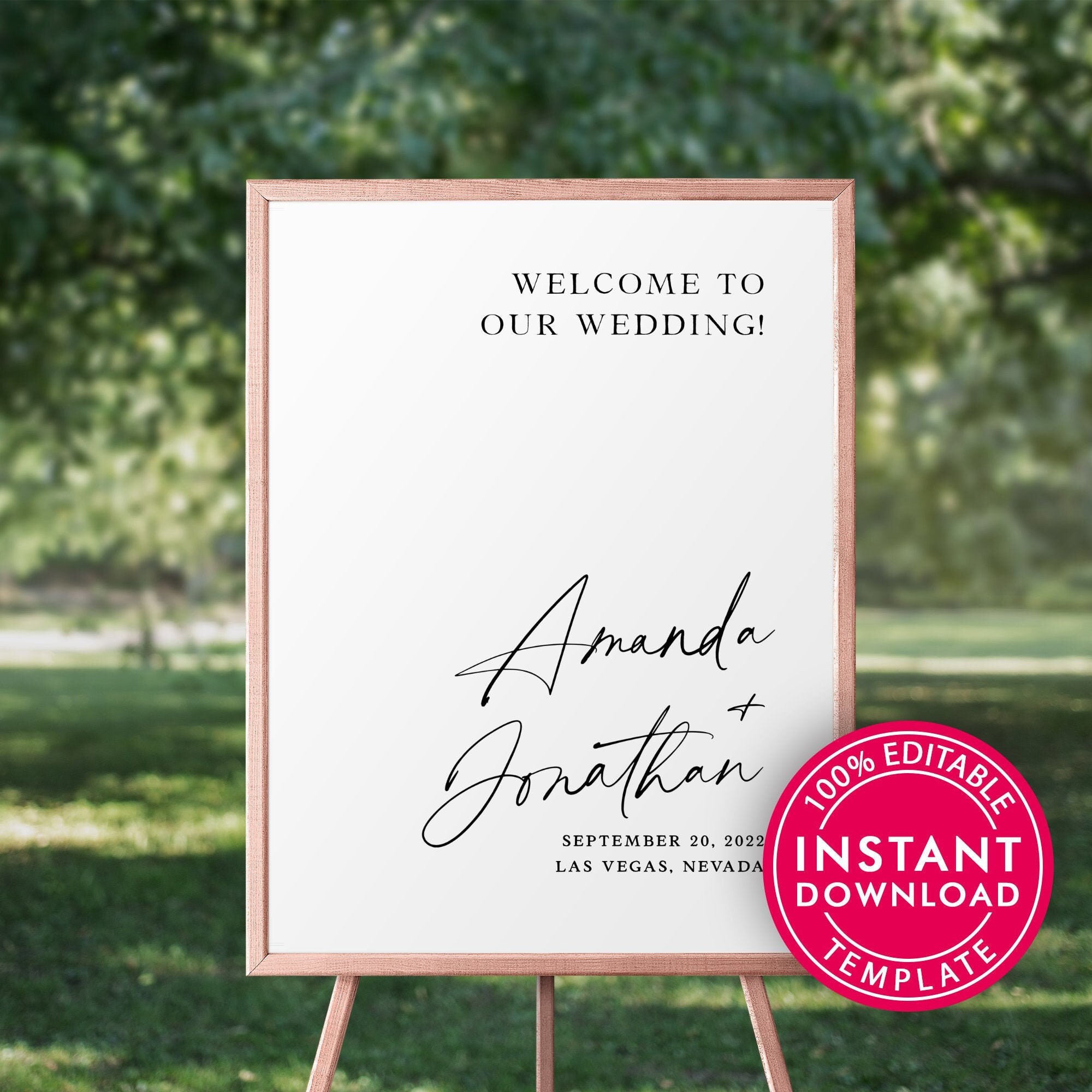 Simple Wedding Welcome Sign Template Welcome Sign Wedding | Etsy