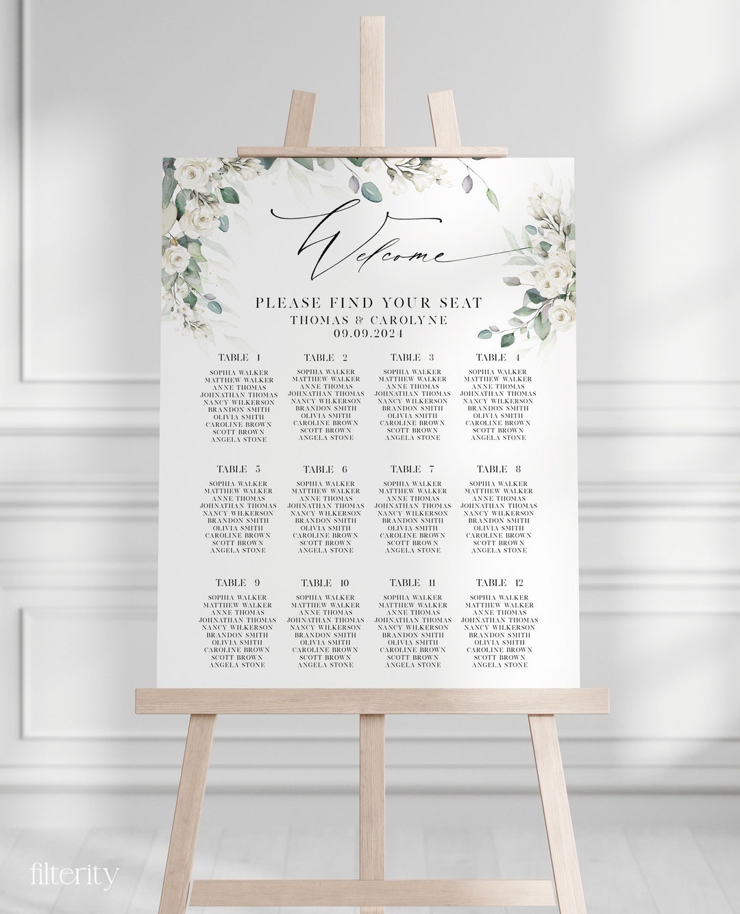 Wedding Seating Chart Template, Wedding Seating Chart Board, Printable ...