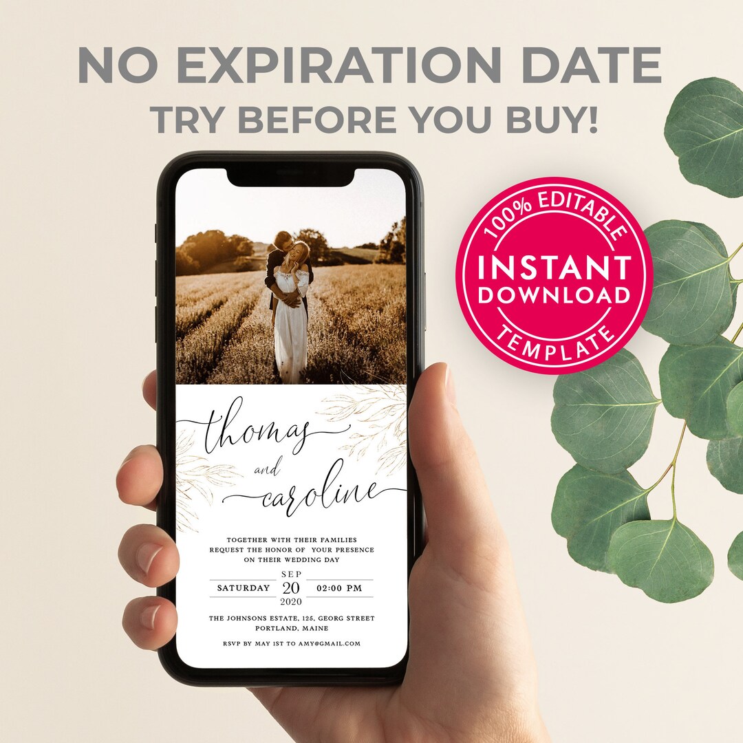 Wedding Invitation Digital Electronic Invitation Template - Etsy