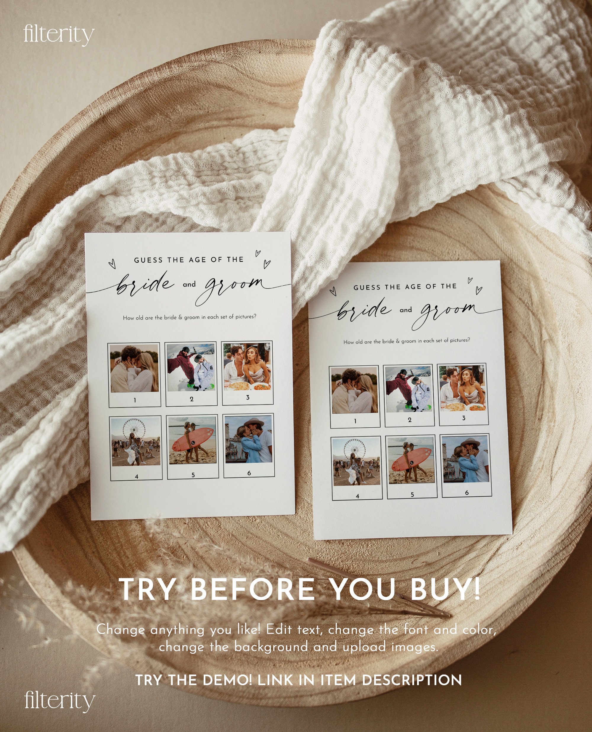 Guess the Age of the Bride and Groom, Bridal Shower Games Instant ...
