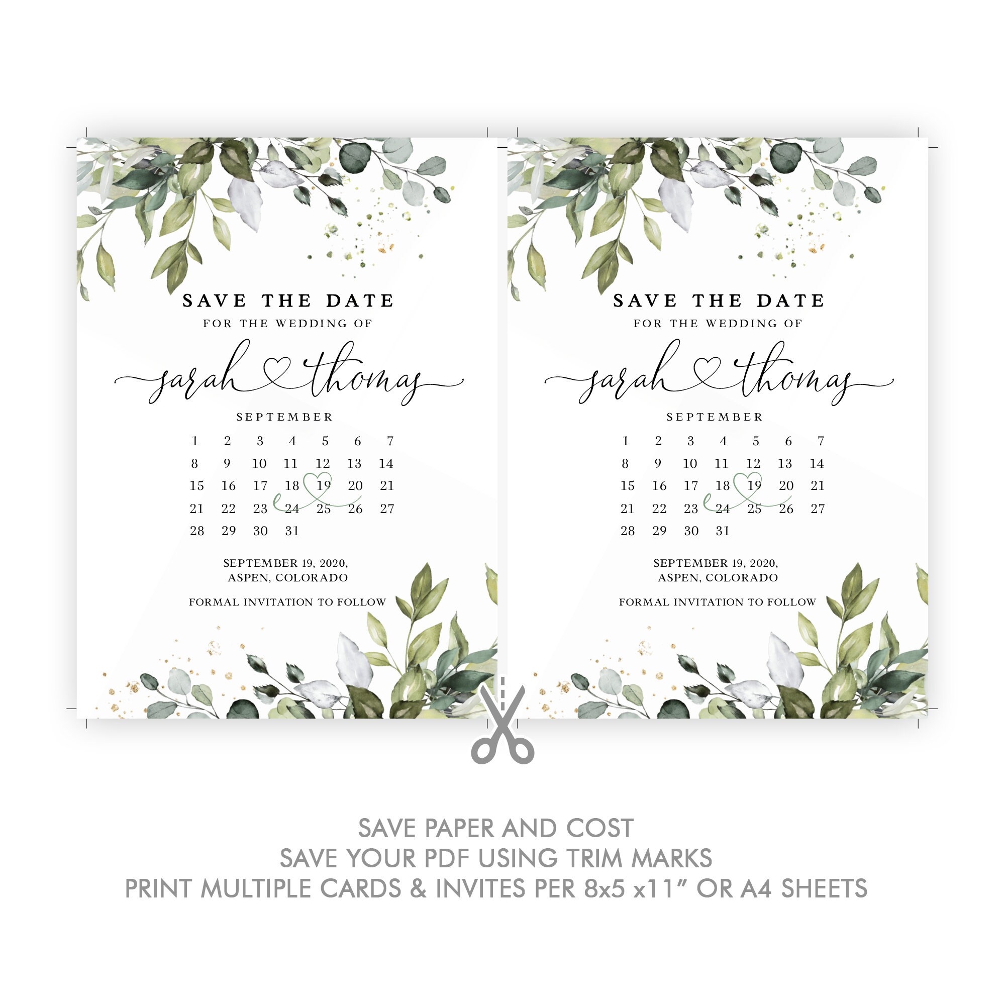 Save the Date Calendar, Save the Date Template With Photo, Save the ...