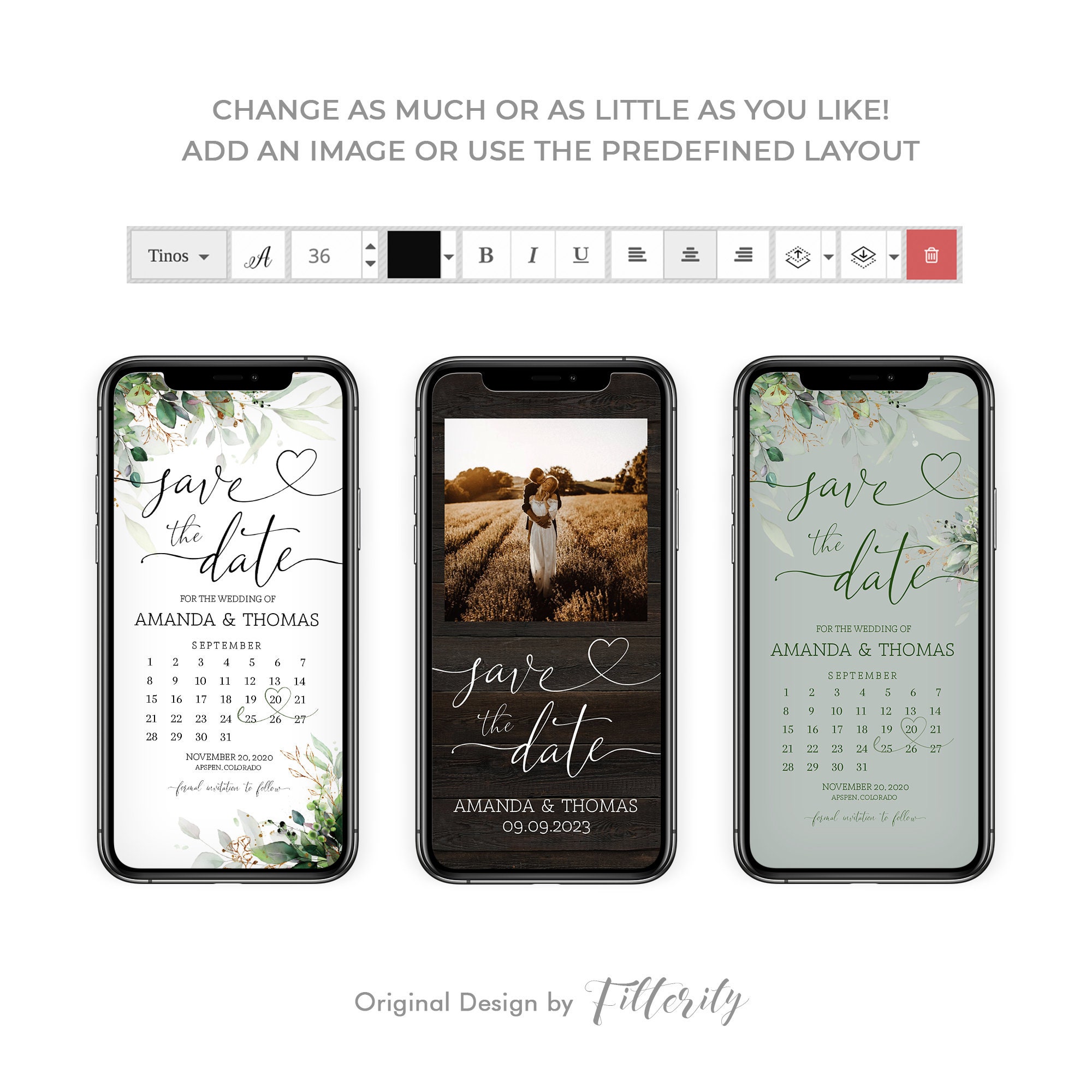 Electronic Save the Date Template Electronic Invitation Save | Etsy