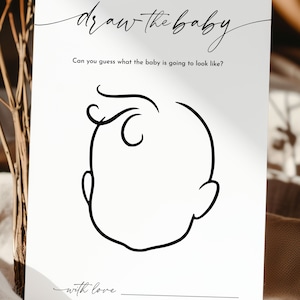 Draw the Baby Shower Game - Printable Baby Shower Game, Gender Neutral ...