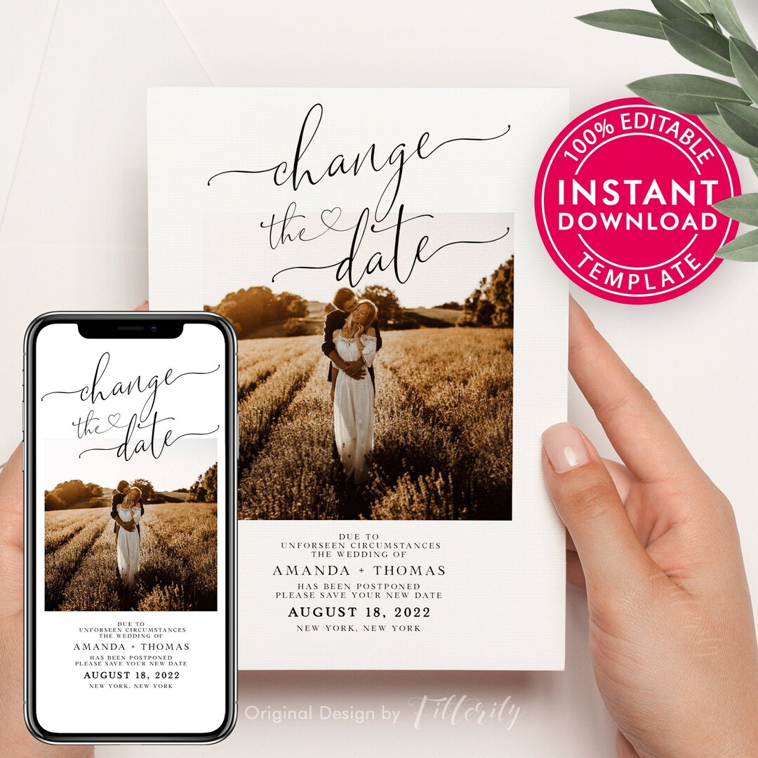 Change the Date, Save the Date, Change the Date Template, Save the Date ...