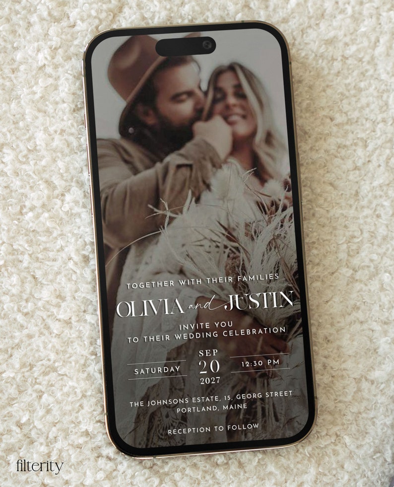 Digital Wedding Invitation Template Electronic Wedding - Etsy