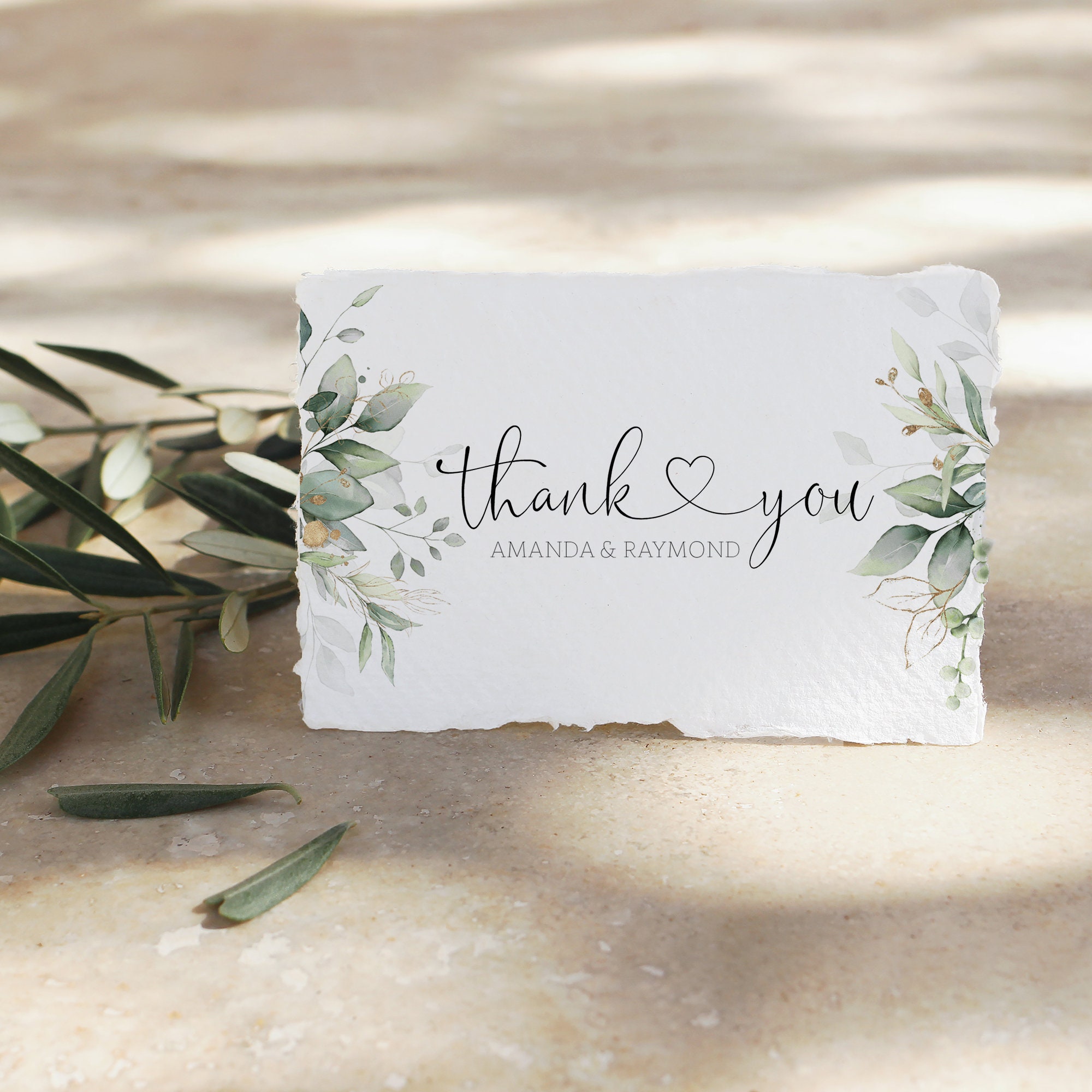 Wedding Thank You Card Template Personalized Thank You Card | Etsy