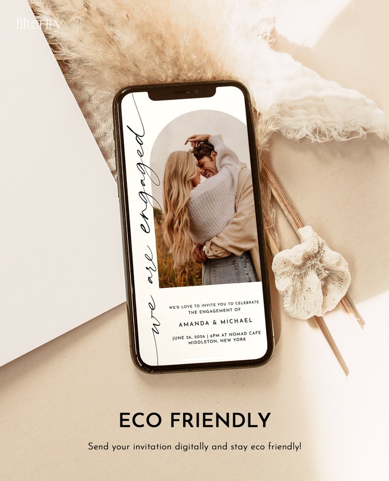 Digital Engagement Party Invitation Template With Photo - Etsy