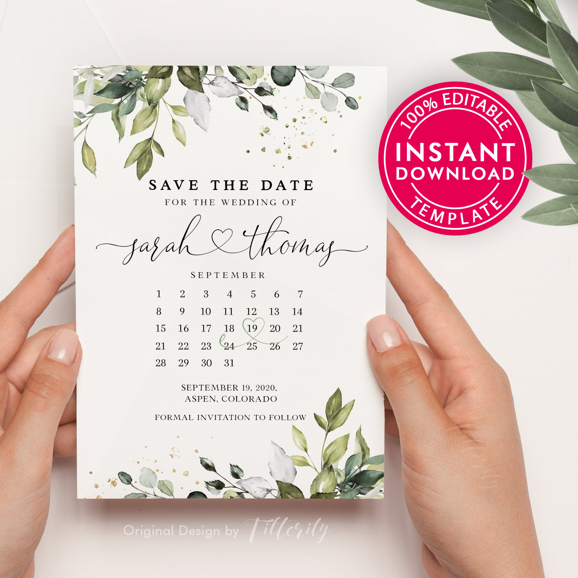 Save the Date Calendar, Save the Date Template With Photo, Save the ...