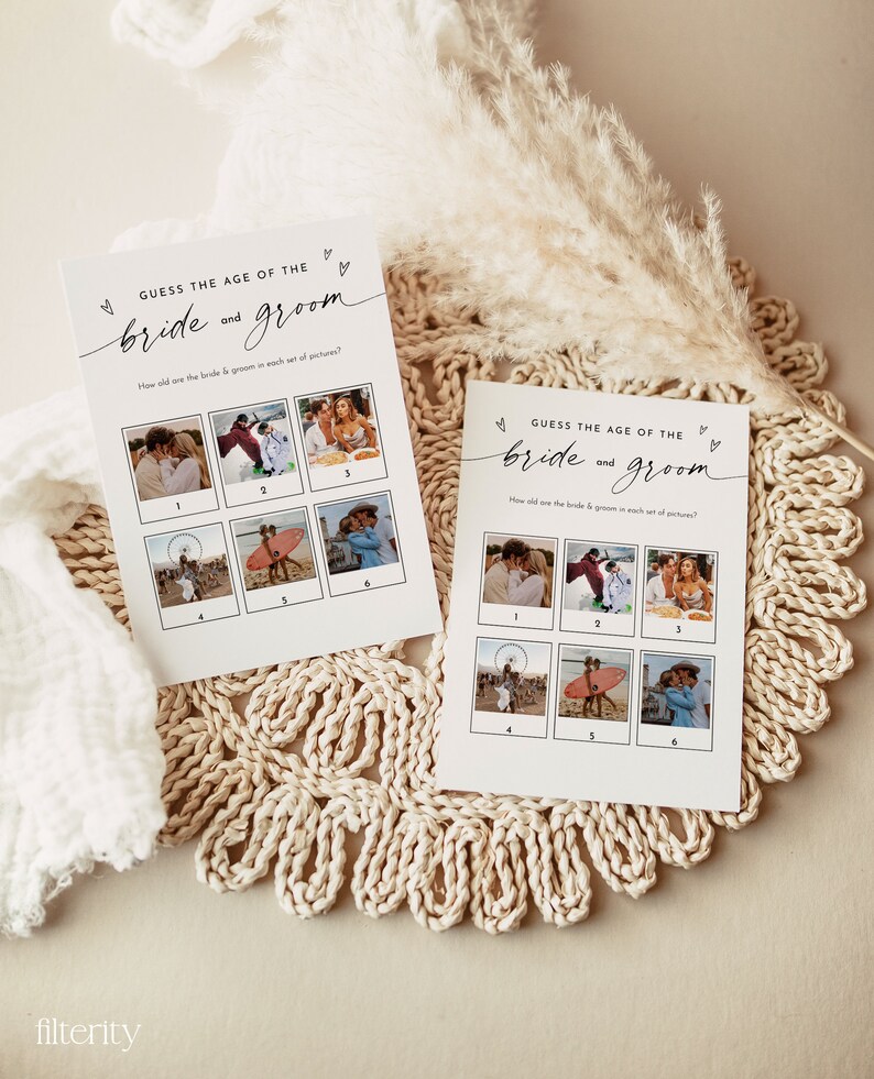 Guess the Age of the Bride and Groom, Bridal Shower Games Instant ...