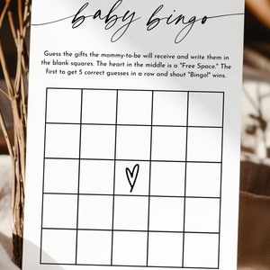 Baby Bingo Game - Baby Shower Games Bingo, Printable Baby Bingo, Baby ...