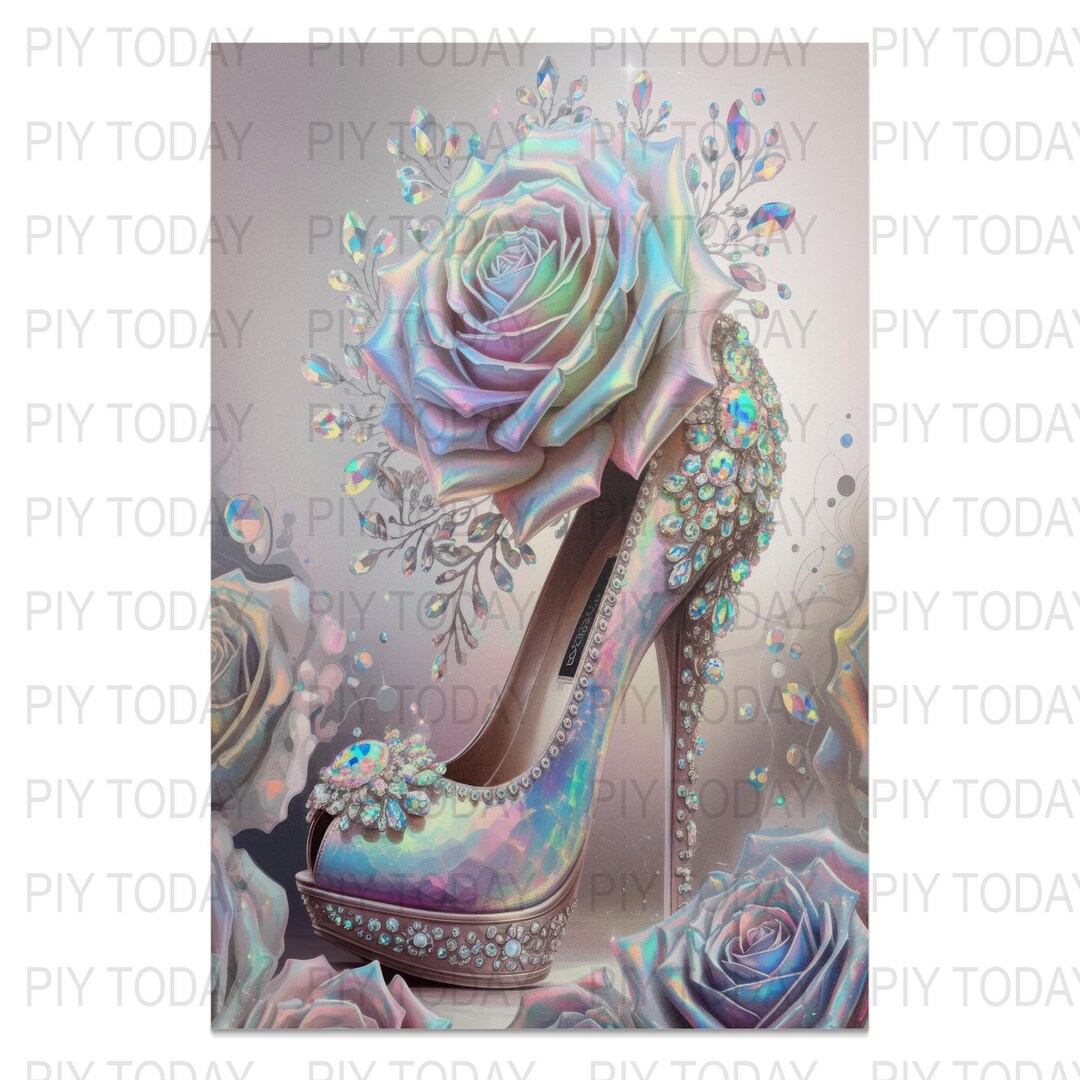 Opal Glam High Heel Art Print: Rose Stiletto Poster (digital Download ...