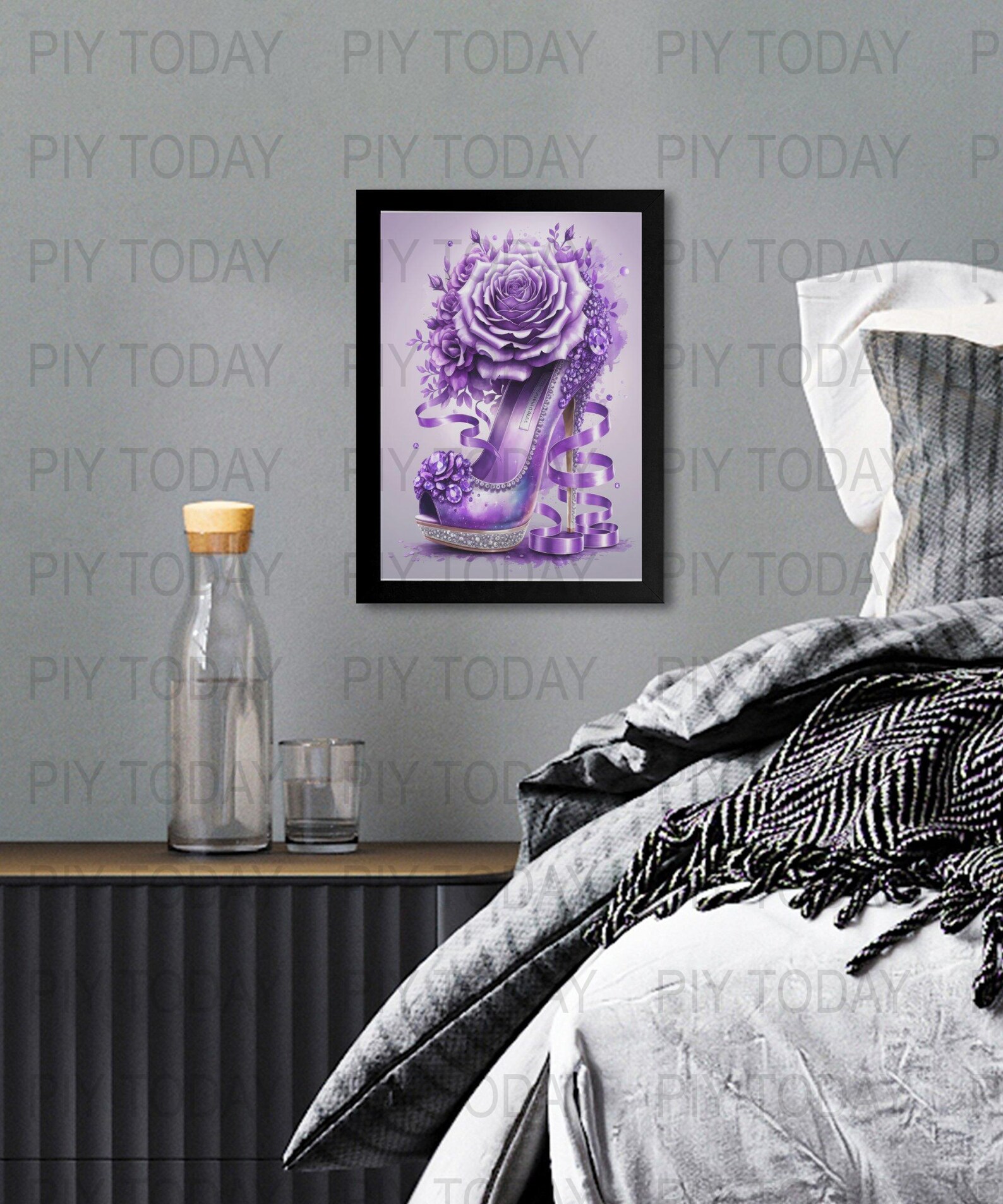 Fibromyalgia Awareness Glam Art High Heels Stilettos Wall Decor Digital ...