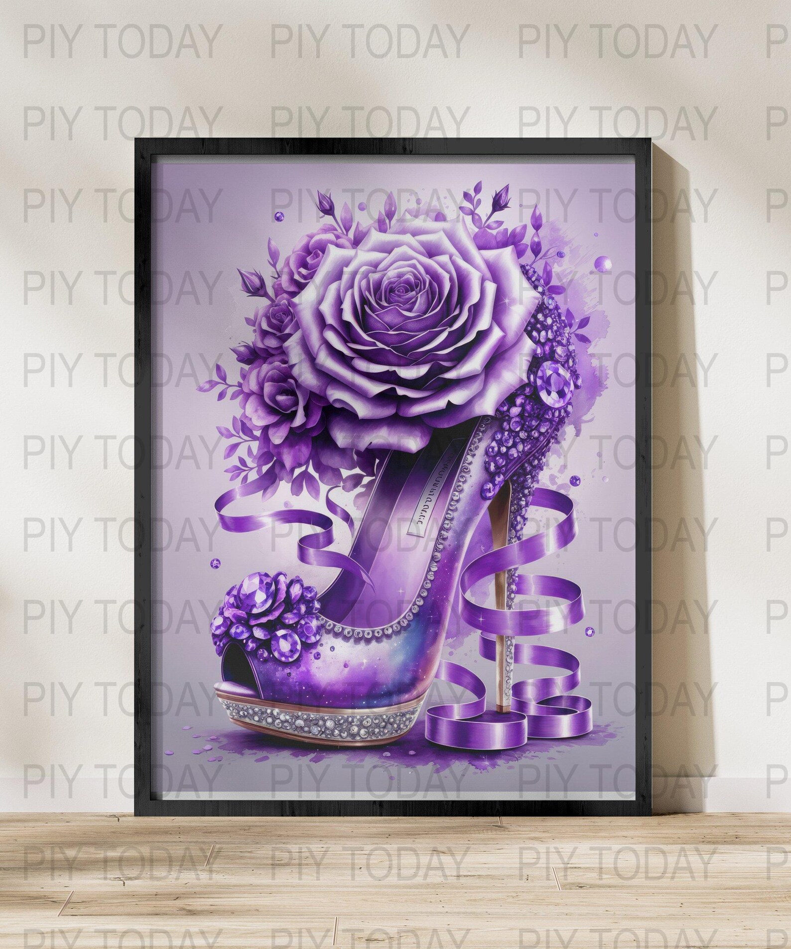 Fibromyalgia Awareness Glam Art High Heels Stilettos Wall Decor Digital ...