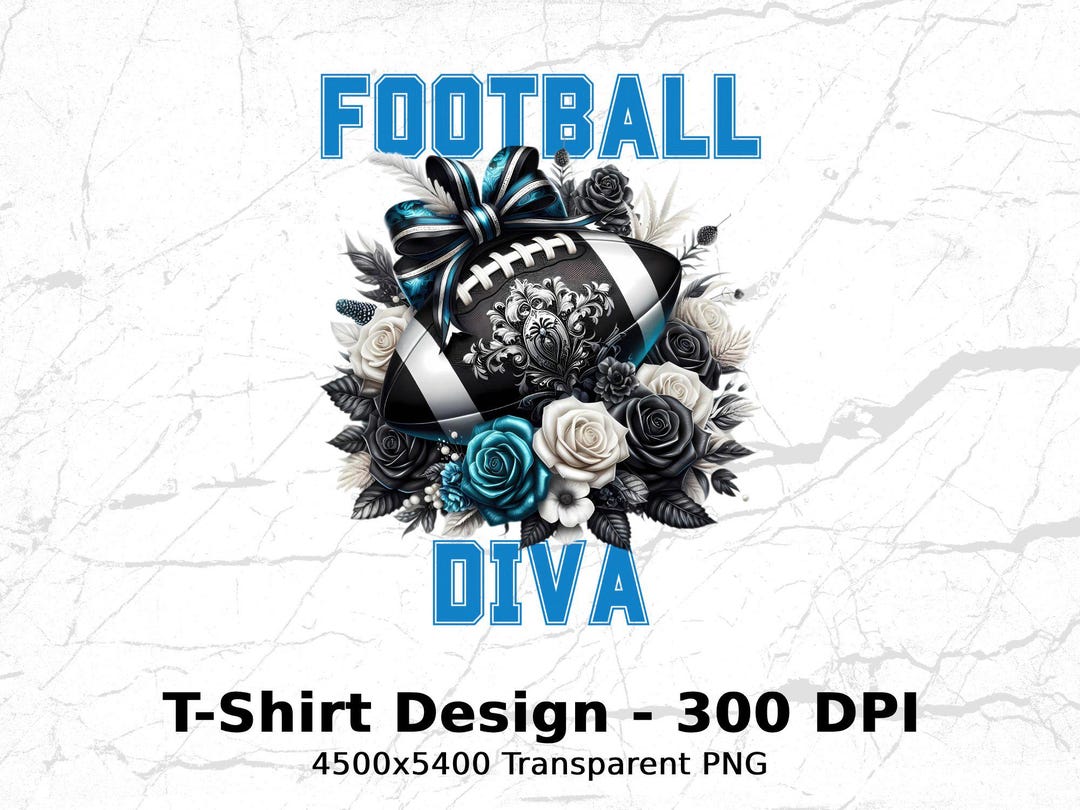 Football Diva Carolina Team Inspired Sublimation Design, Girl Football ...