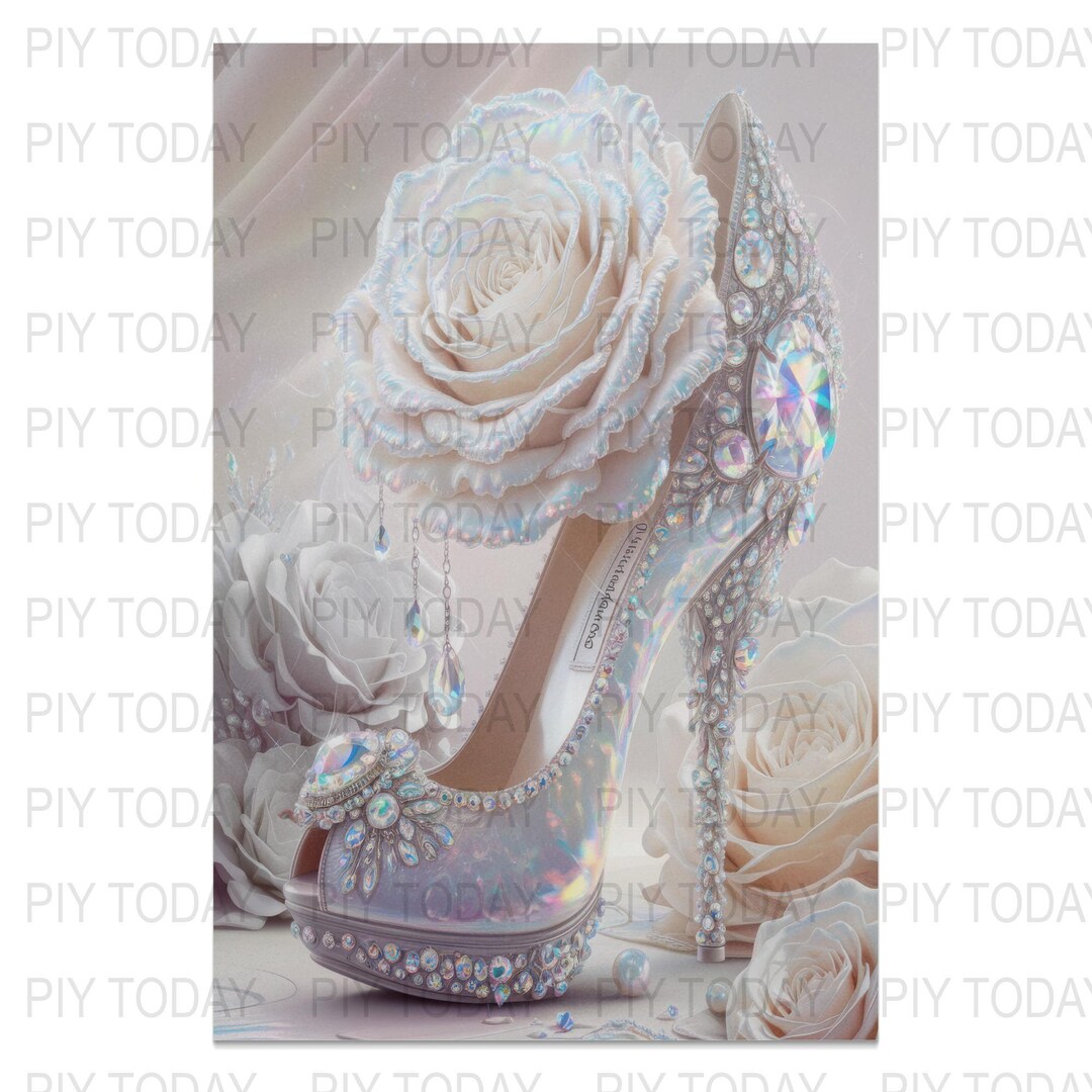 Glam Flower Heels Art Print: Elegant Stiletto Poster (digital Download ...