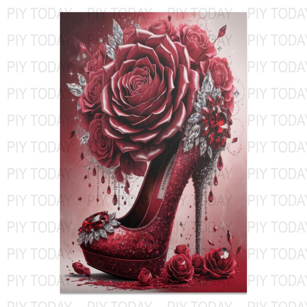Glam Art High Heels Stilettos Digital Wall Art Printable Poster Red ...