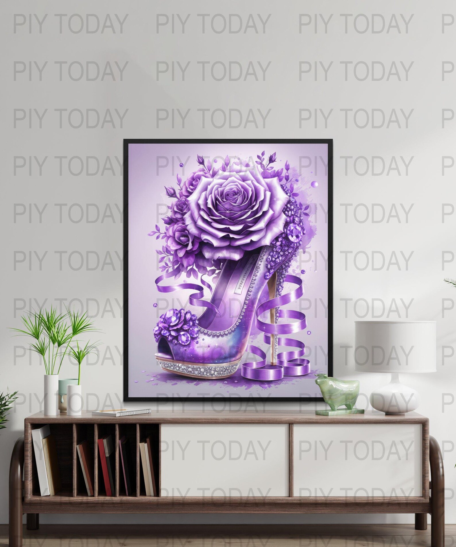 Fibromyalgia Awareness Glam Art High Heels Stilettos Wall Decor Digital ...