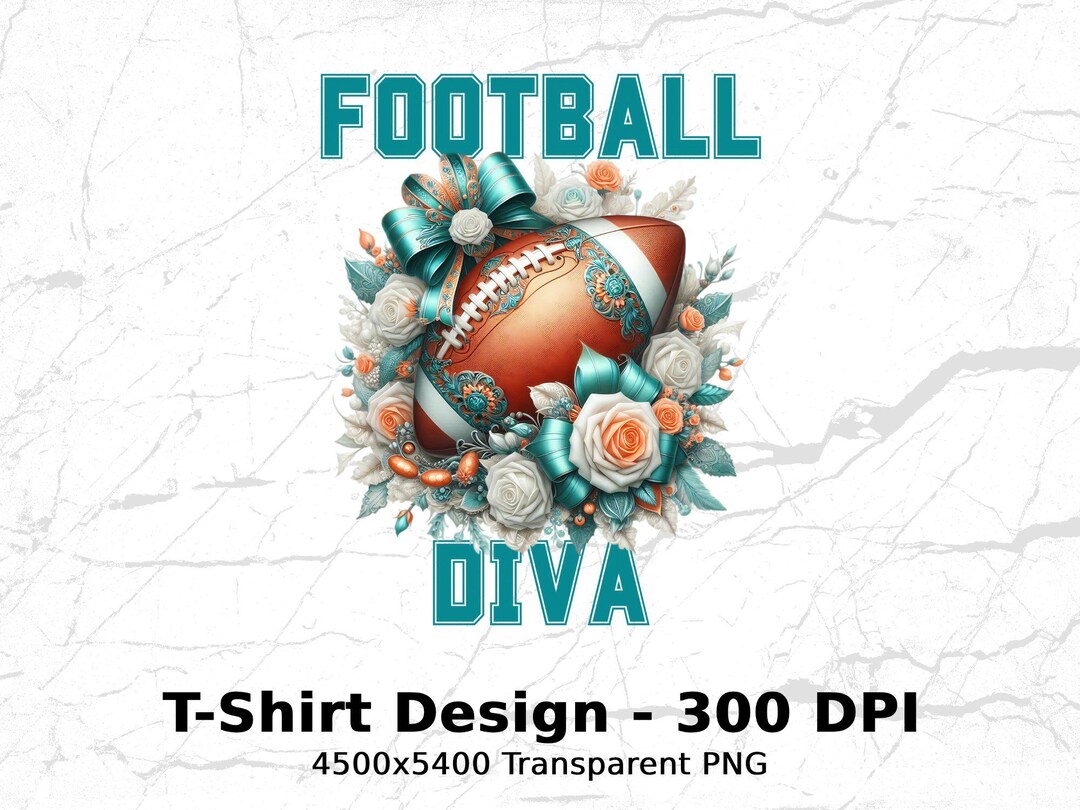 Football Diva Miami Team Inspired Sublimation Design, Girl Football ...