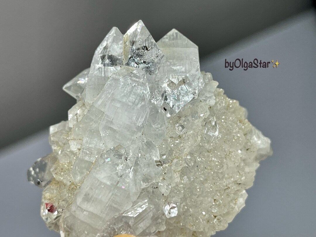 Petite and Perfect Crystal Clear Apophyllite Crystals Cluster on Dreamy ...