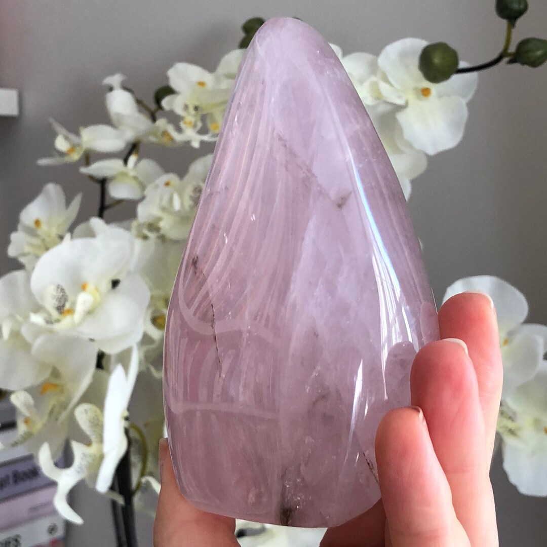 Large Aesthetic Pink Rose Rock Sculpture Translucent Rose Quartz ...