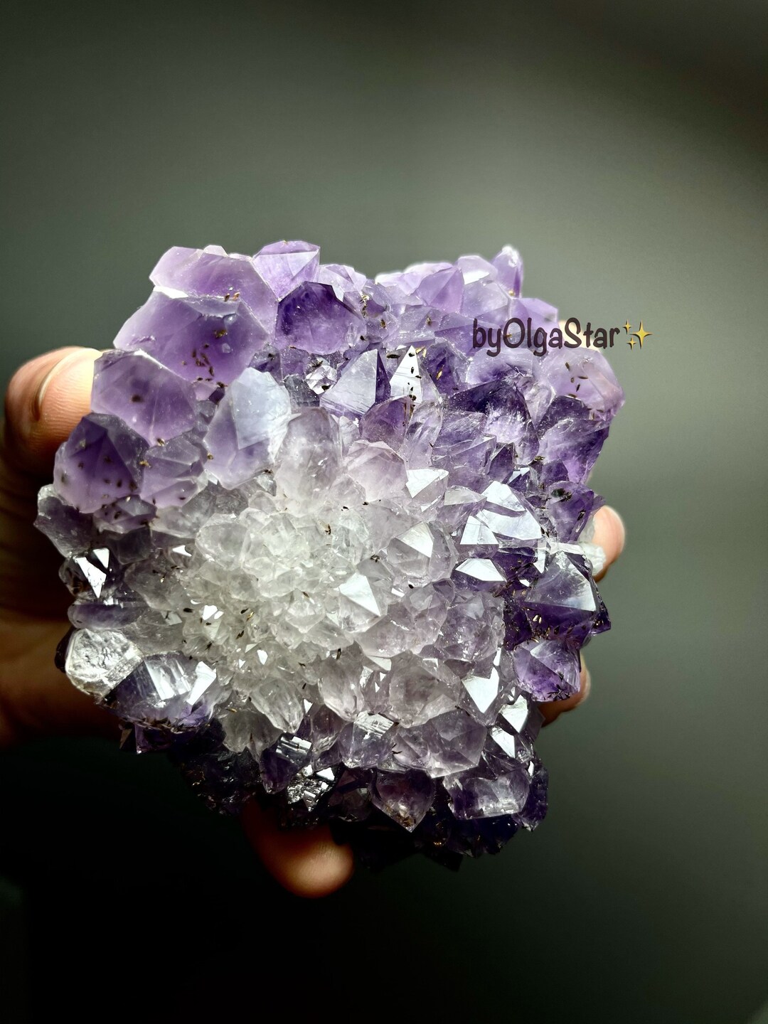 Rad Remarkable Bouquet of Amethyst Points: Crystal FLOWER Cacoxenite ...