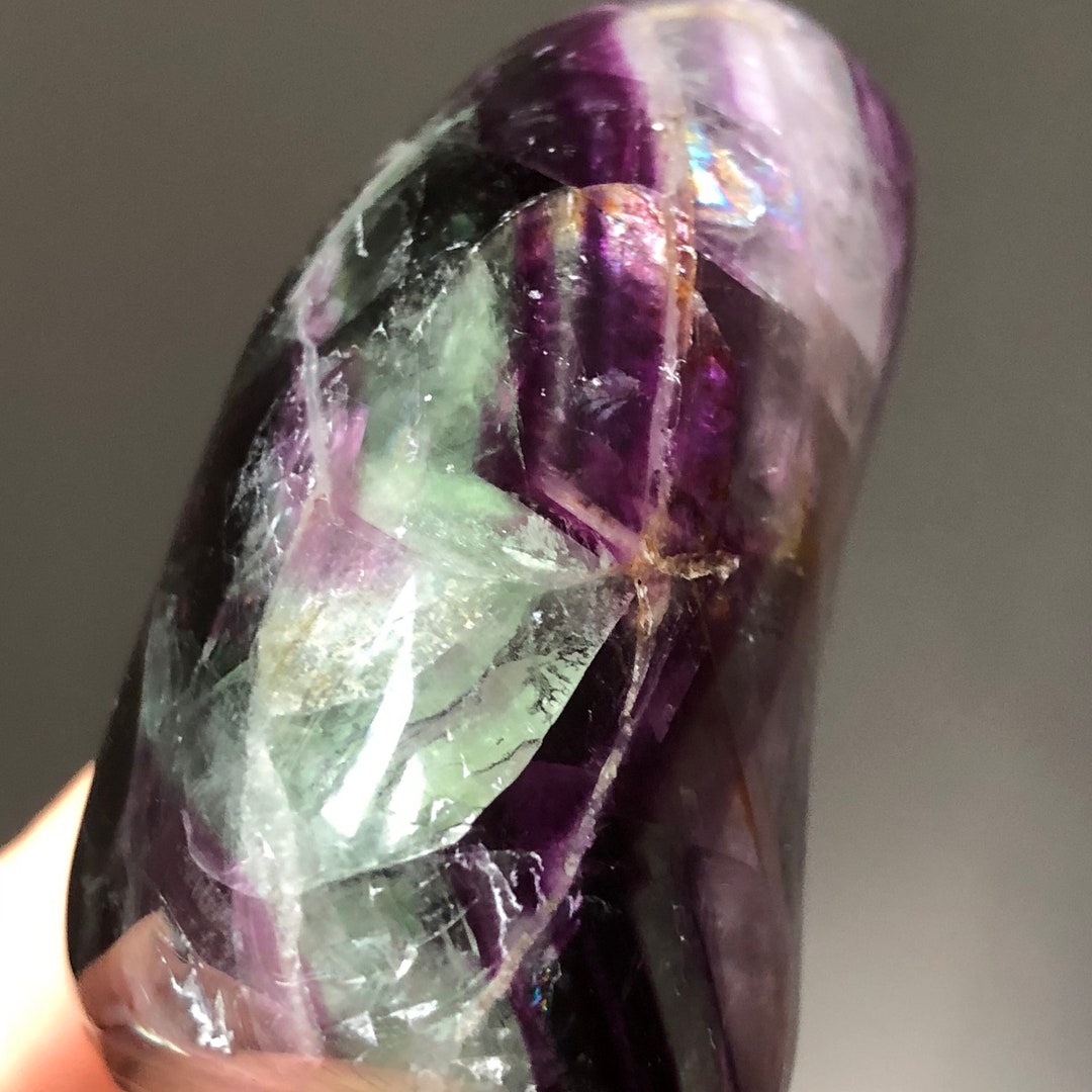 RARE Unique Rainbow Fluorite Free Form Crystal Insanely Beautiful Rare ...