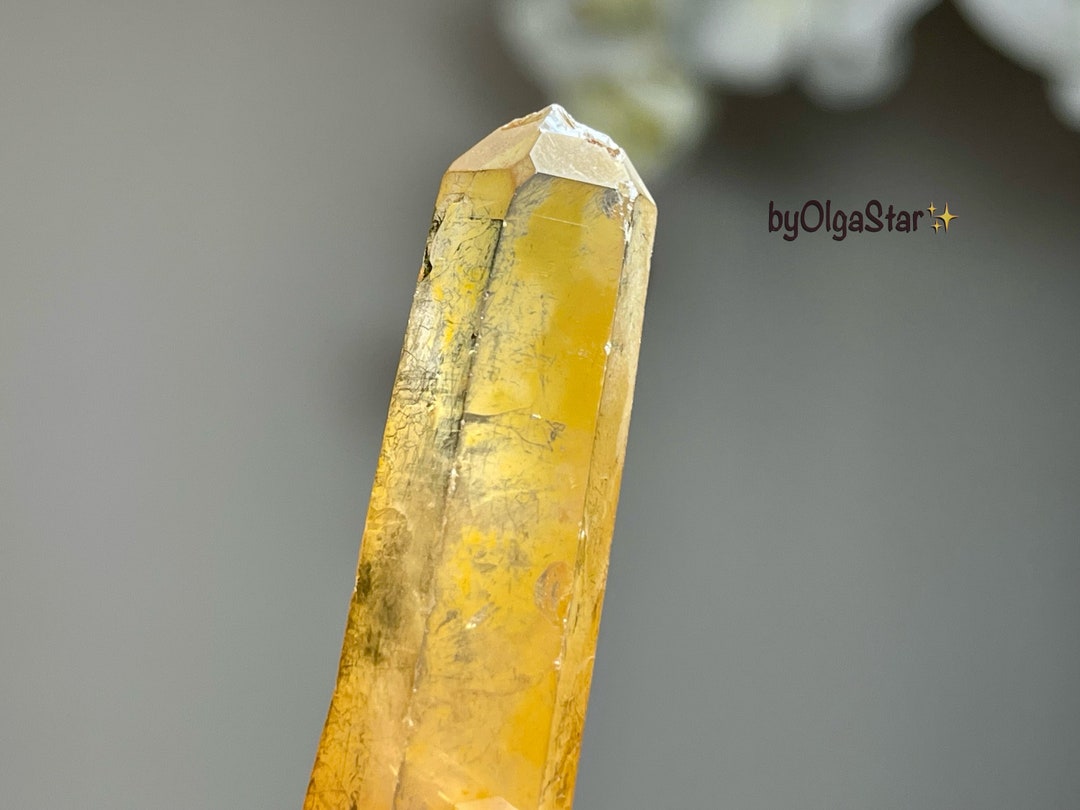 RARE POWERFUL Crystal Clear GOLD Golden Lemurian Seed Quartz Crystal ...