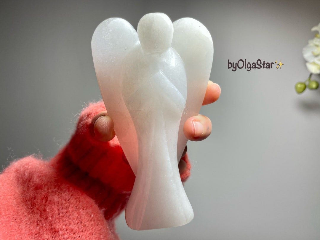 Quartz Crystal Angel White Quartz Angel Sculpture Angel of Prosperity ...