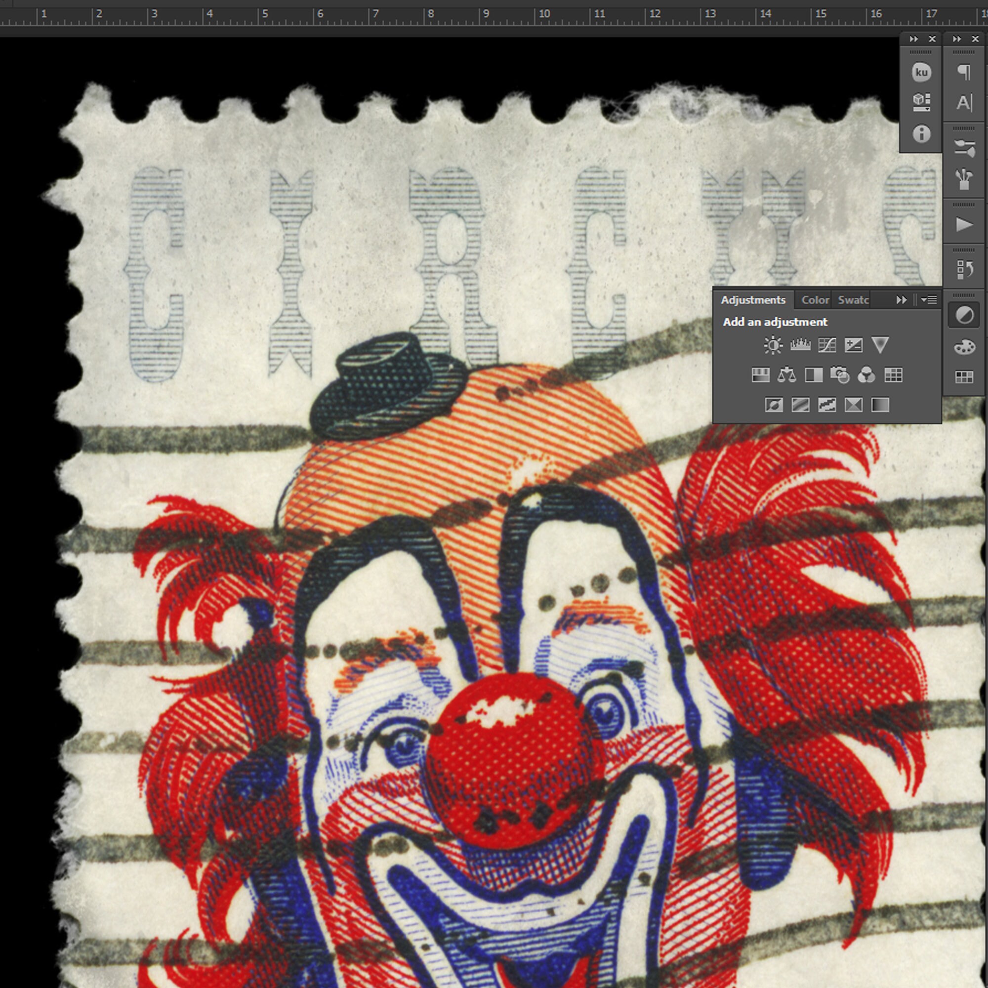 Circus Art, Vintage Circus Stamp, Clown Stamp, Circus Print, Circus ...