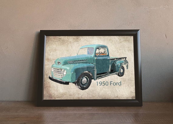Ford Truck Art Ford Truck Poster Pop Art Wall Art Man Cave - Etsy