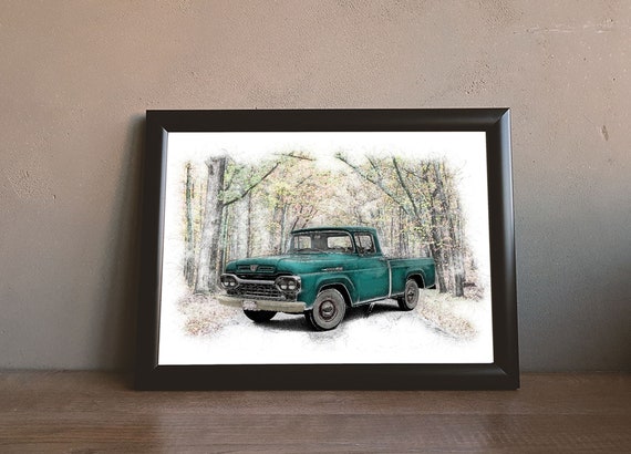 Ford Truck Art Ford Truck Poster Pop Art Wall Art Man Cave | Etsy