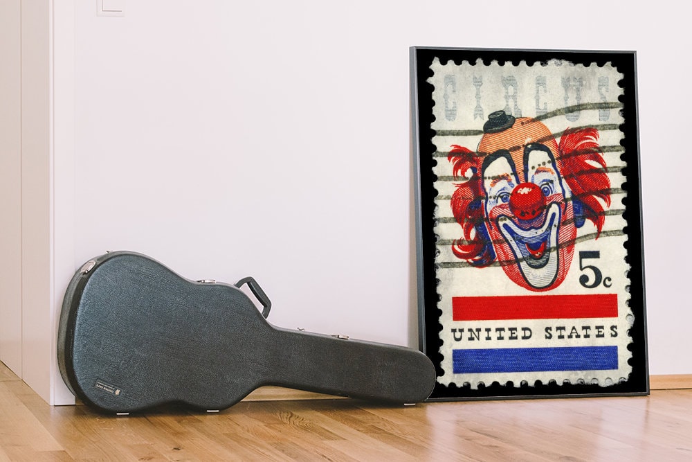 Circus Art, Vintage Circus Stamp, Clown Stamp, Circus Print, Circus ...