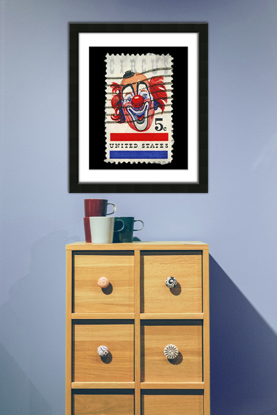 Circus Art, Vintage Circus Stamp, Clown Stamp, Circus Print, Circus ...