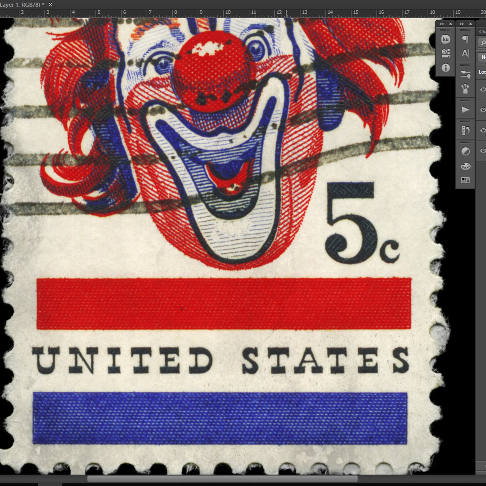 Circus Art, Vintage Circus Stamp, Clown Stamp, Circus Print, Circus ...