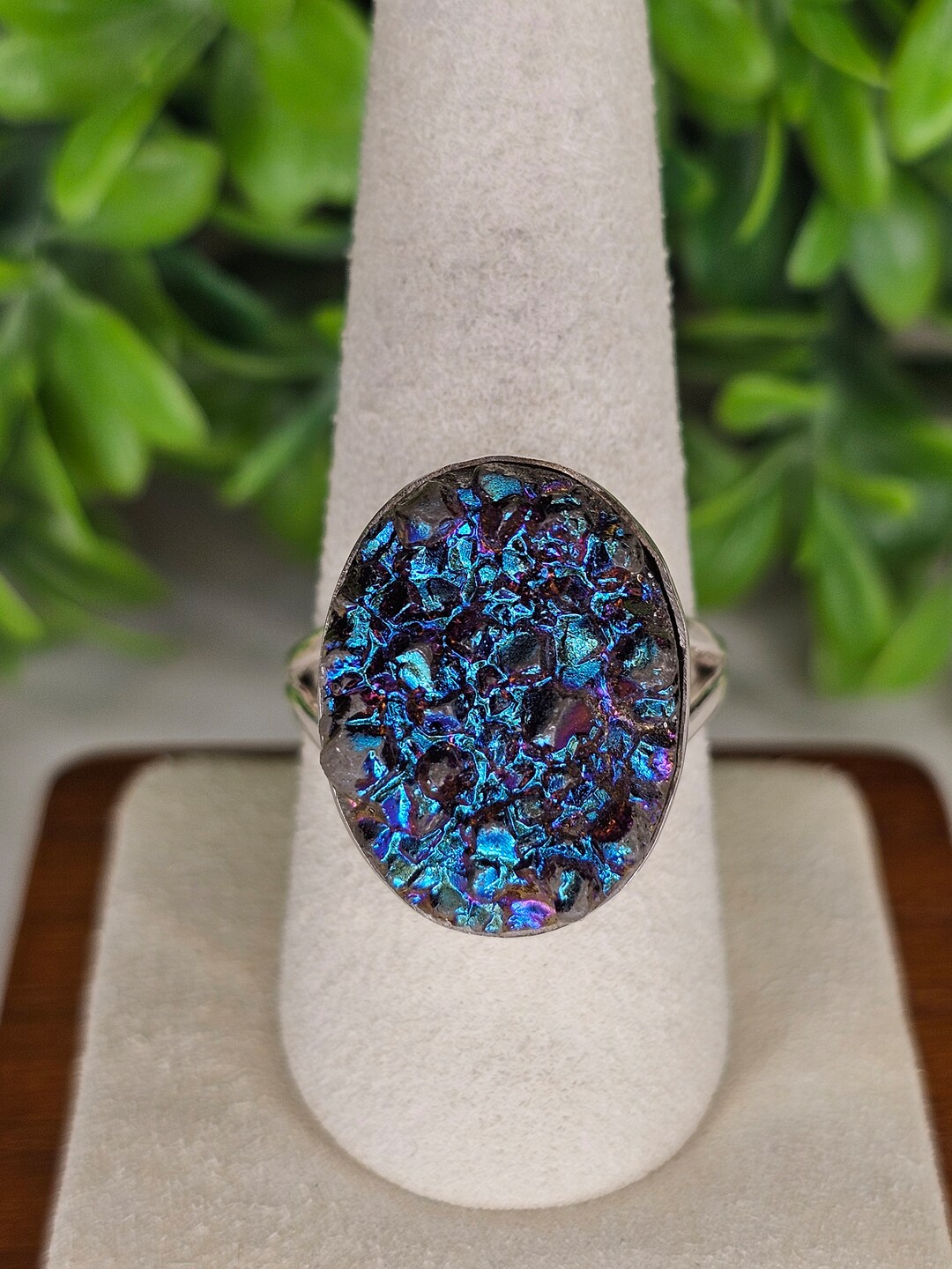 Bornite Druzy and 925 Silver Ring Size 10 - Etsy